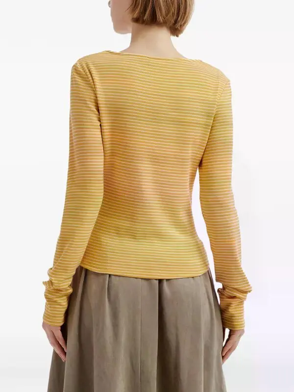 TOUT A COUP Striped Tie-detail Top