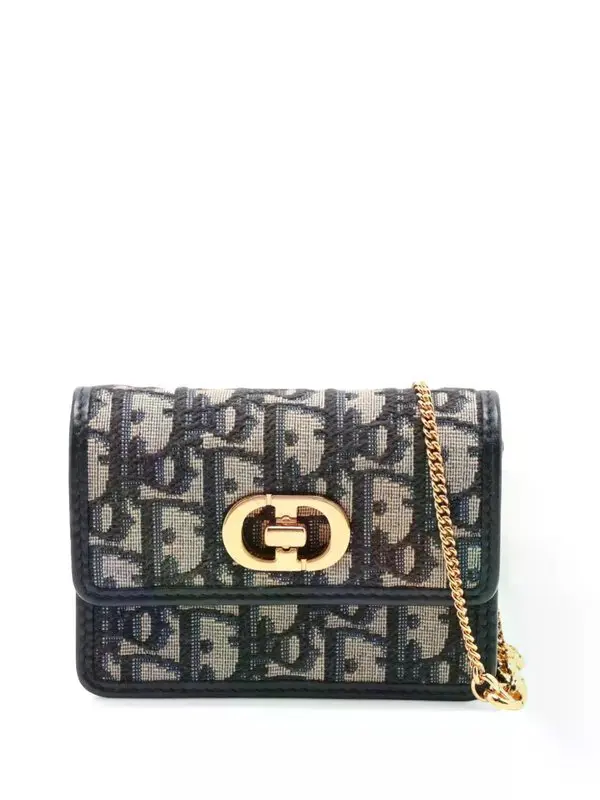 Dior 2000-2026 Oblique Canvas Miss Caro Chain Crossbody Bag - Blue