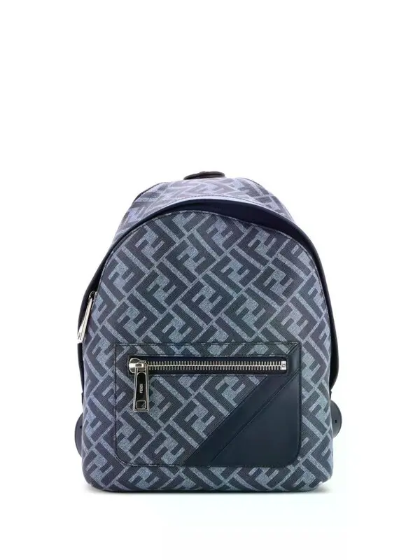 Fendi Chiodo Zucca Coated Canvas With Leather Small Backpack
