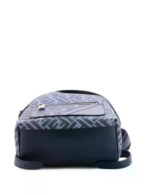 Fendi Chiodo Zucca Coated Canvas With Leather Small Backpack