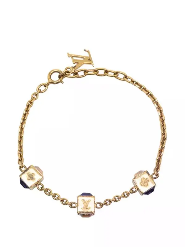 LOUIS VUITTON 2010 Plated Strass Gamble Bracelet Costume Bracelet - Gold