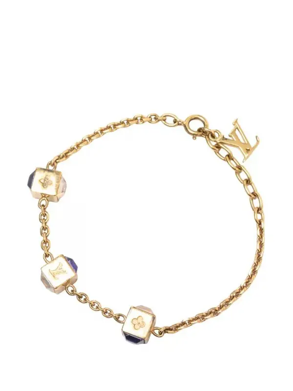 LOUIS VUITTON 2010 Plated Strass Gamble Bracelet Costume Bracelet