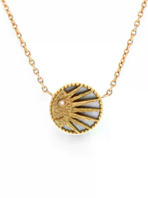 Dior Rose Celeste Pendant 18k Yellow And 18k White With Diamond, Onyx, And Mother Of Pearl Necklace - Gold