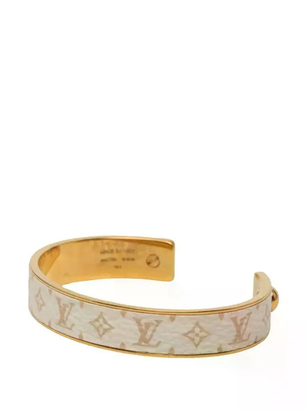 LOUIS VUITTON 2019 Tone Monogram Jonc Cuff Bracelet Costume Bracelet