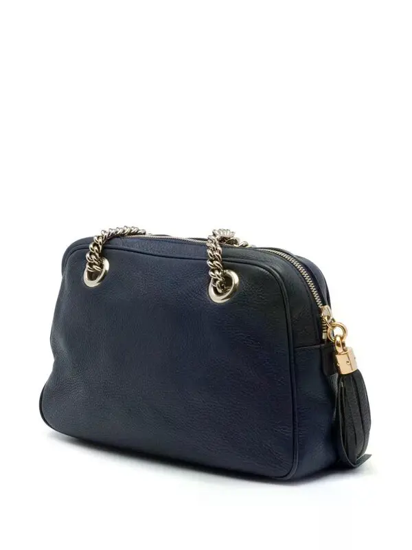 Gucci 2016-2026 Calfskin Soho Chain Zip Shoulder Bag - Blue