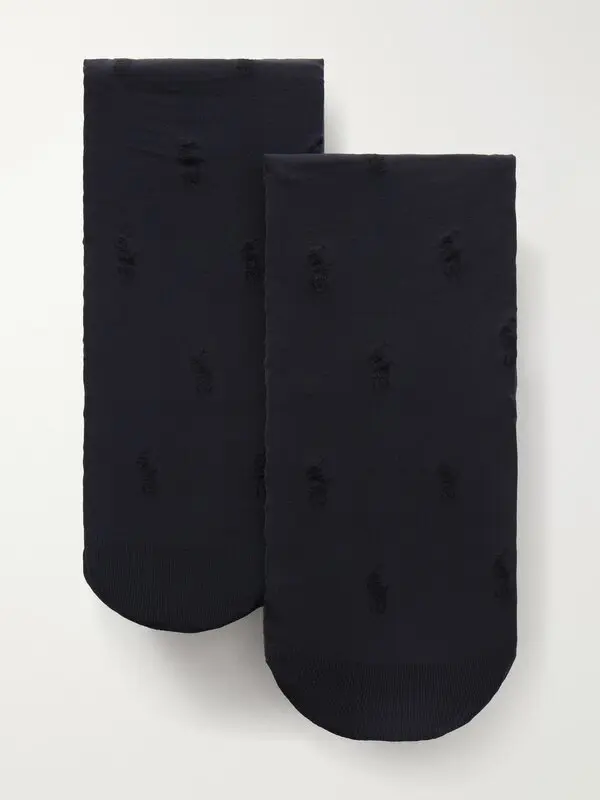 Polo Ralph Lauren Logo-jacquard Stretch-knit Tights - Black