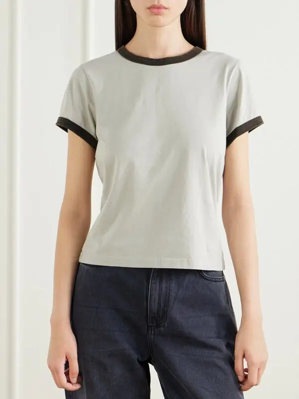 MFPEN Ringer Cotton T-shirt - Neutrals