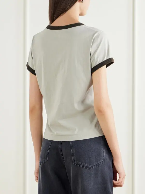 MFPEN Ringer Cotton T-shirt - Neutrals