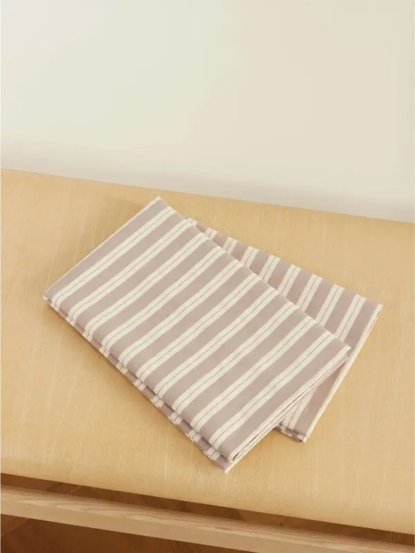 TEKLA Percale Set Of Two Organic-cotton Pillow Covers - Cream