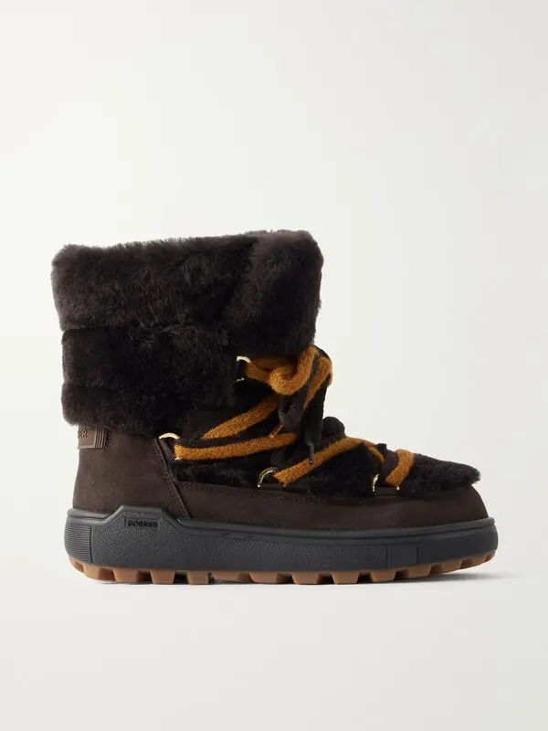 Bogner Chamonix 10 Shearling-trimmed Suede Ankle Boots