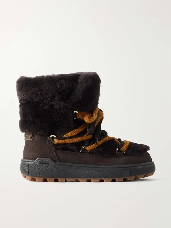 Bogner Chamonix 10 Shearling-trimmed Suede Ankle Boots