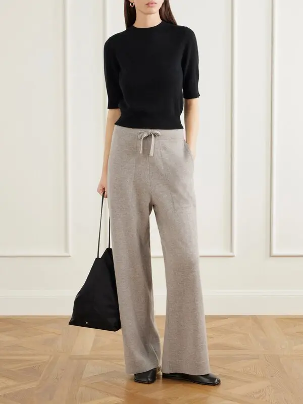 Le Kasha Chypre Cropped Organic Cashmere Sweater - Black