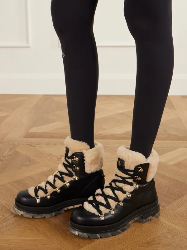 Bogner Swansea 9 Shearling-trimmed Leather Ankle Boots - Black