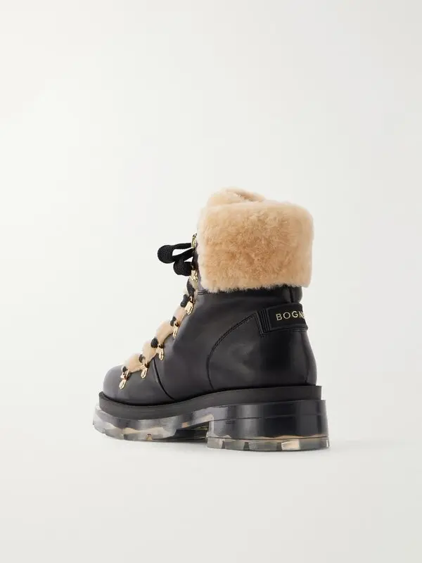 Bogner Swansea 9 Shearling-trimmed Leather Ankle Boots - Black