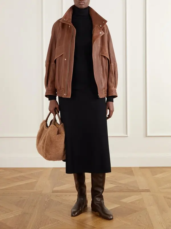 Max Mara Cono Wool-jersey Turtleneck Top