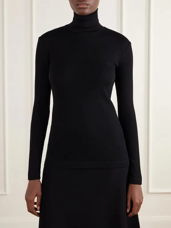 Max Mara Cono Wool-jersey Turtleneck Top