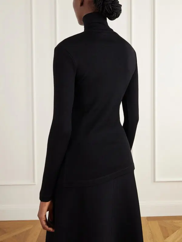 Max Mara Cono Wool-jersey Turtleneck Top