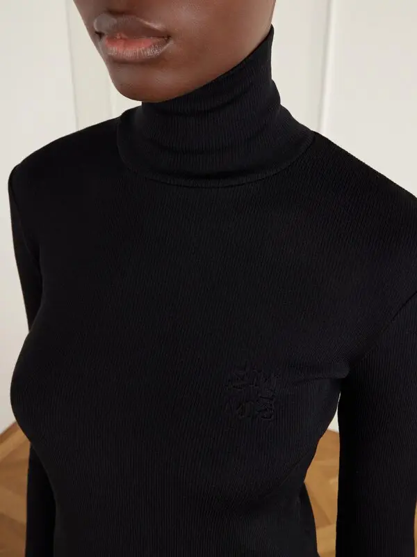 Max Mara Cono Wool-jersey Turtleneck Top