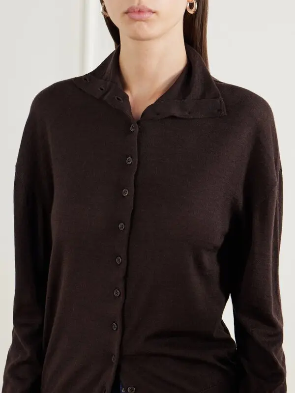 KALLMEYER Leona Wool And Silk-blend Cardigan