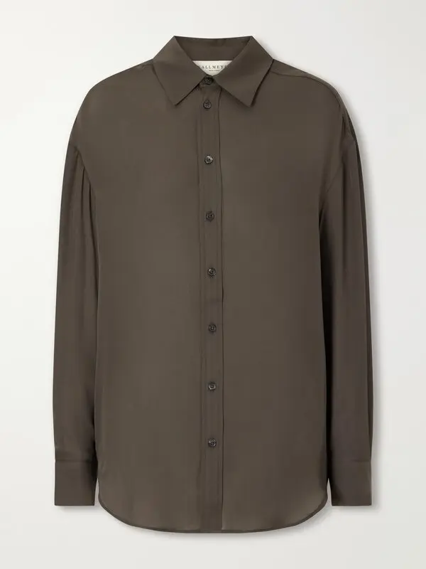KALLMEYER Dani Silk-double Georgette Shirt - Green