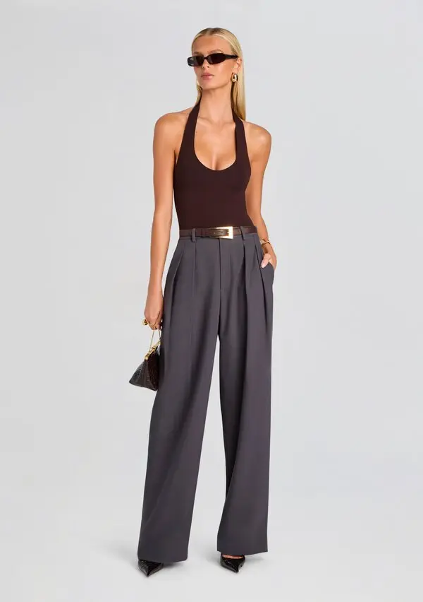 SANS FAFF Bamboo Halter Bodysuit - Espresso