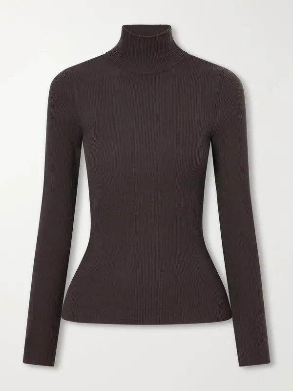 Max Mara Cavallo Ribbed Wool Turtleneck