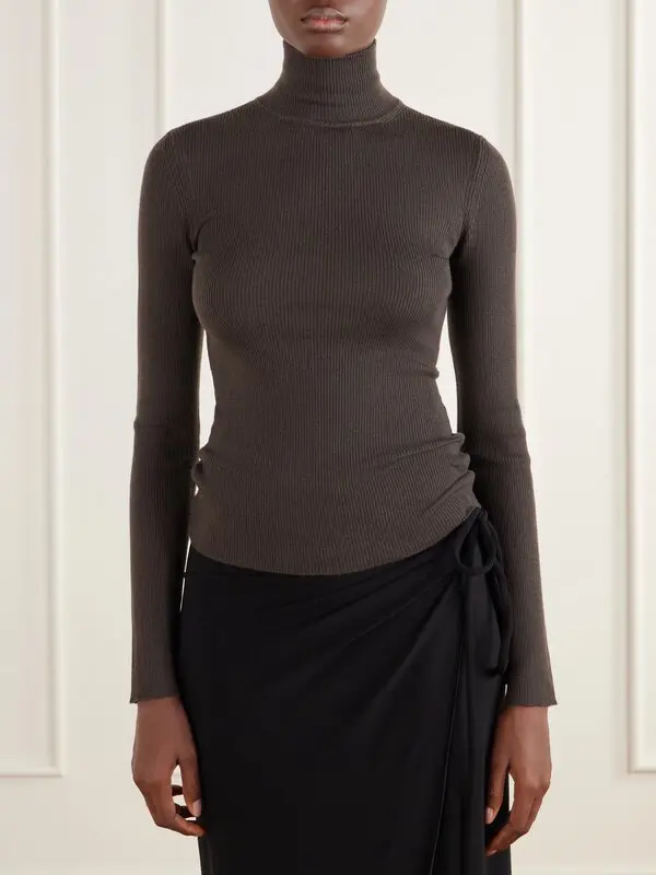 Max Mara Cavallo Ribbed Wool Turtleneck