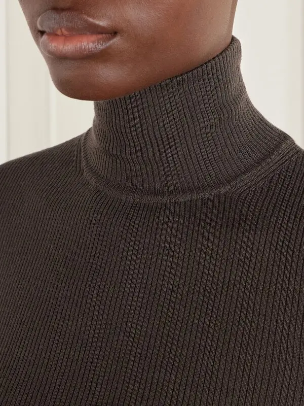 Max Mara Cavallo Ribbed Wool Turtleneck