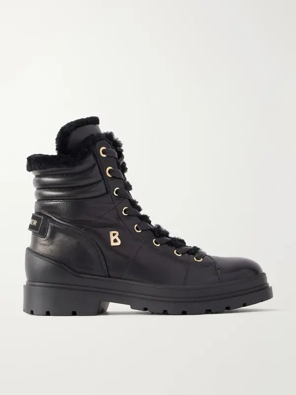 Bogner St. Moritz 14 Shearling-trimmed Leather Ankle Boots