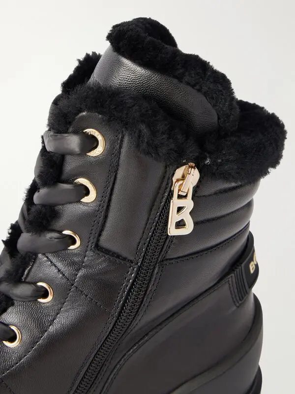 Bogner St. Moritz 14 Shearling-trimmed Leather Ankle Boots