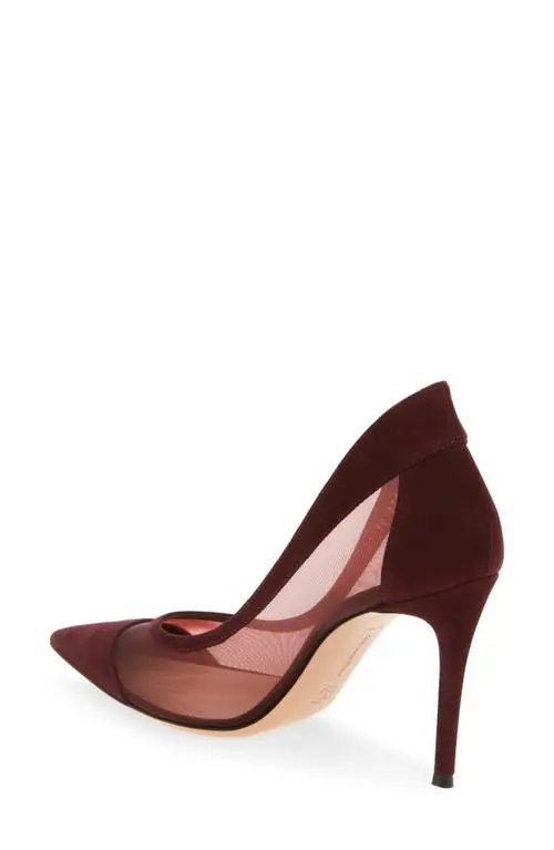 GIANVITO ROSSI Mesh Pointed Toe Pump - Royale