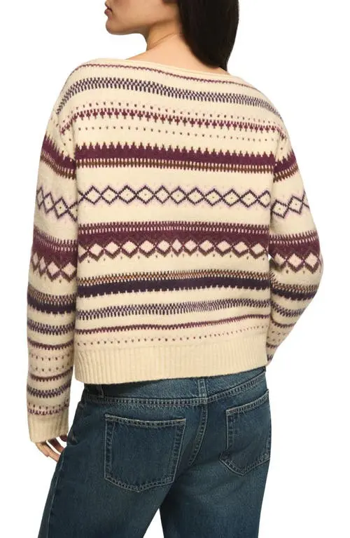 Lucky Brand Fair Isle Crewneck Sweater - Whitecap Gray