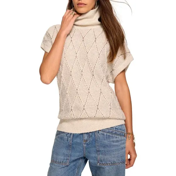 Ramy Brook Blair Argyle Turtleneck Sweater