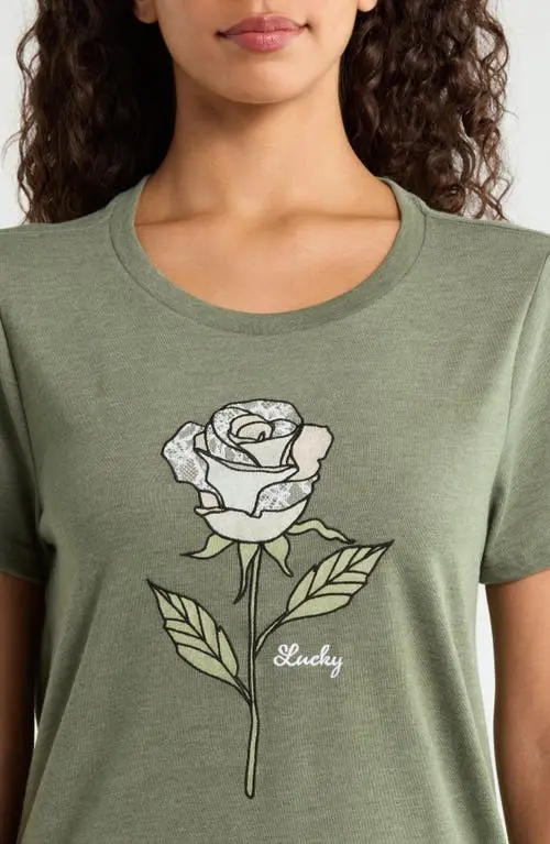 Lucky Brand Lace Rose Graphic T-shirt