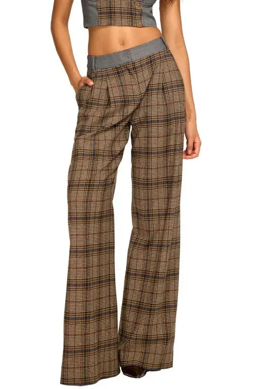 Ramy Brook Leslie Wide Leg Pants - Plaid Combo