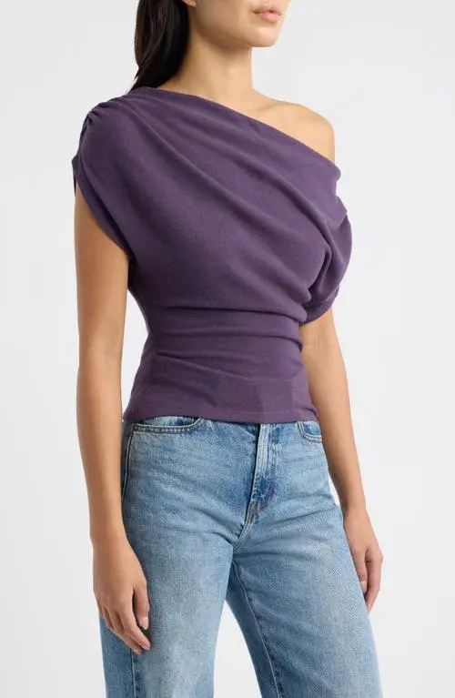 REFORMATION Iris One-shoulder Knit Top - Crushed Violet