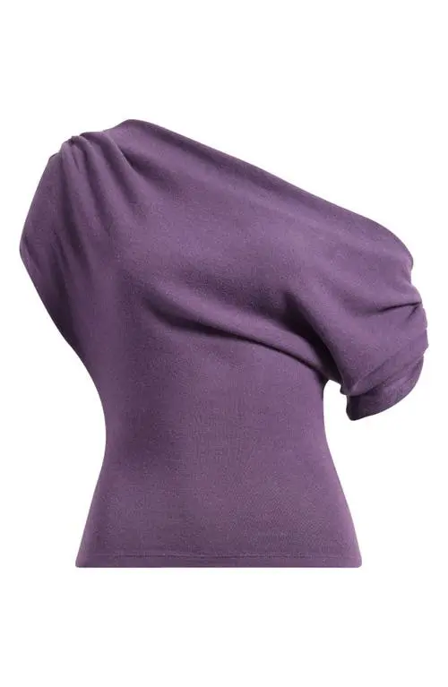 REFORMATION Iris One-shoulder Knit Top - Crushed Violet