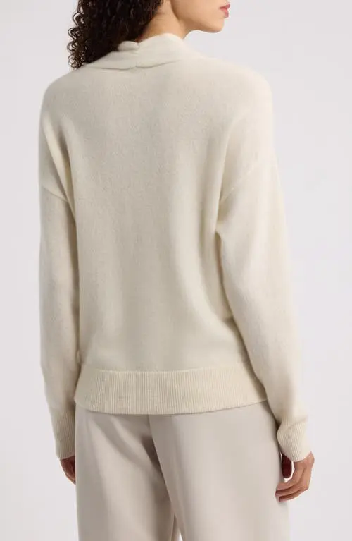 Fleurette Cashmere Wrap V-neck Sweater - Cream