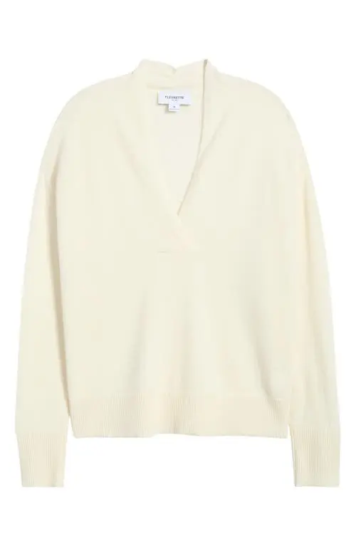 Fleurette Cashmere Wrap V-neck Sweater - Cream