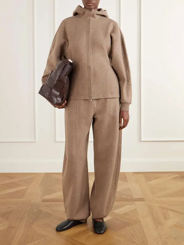 Max Mara Filtro Hooded Wool And Cashmere-blend Zip-up Cardigan - Beige