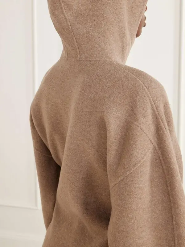 Max Mara Filtro Hooded Wool And Cashmere-blend Zip-up Cardigan - Beige