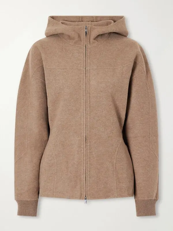Max Mara Filtro Hooded Wool And Cashmere-blend Zip-up Cardigan