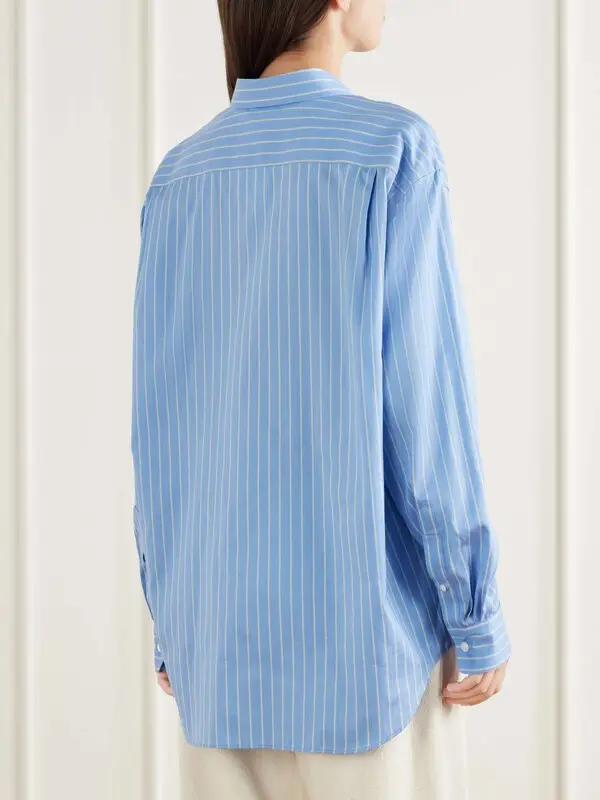 Auralee Striped Cotton And Silk-blend Shirt