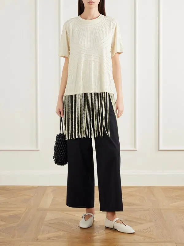 Sea Carlotta Embellished Cotton Blouse - Neutrals