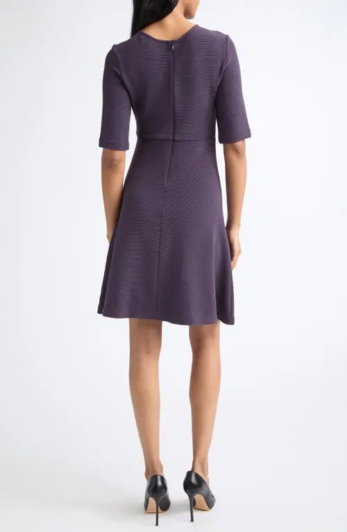 Emporio Armani Aubergin Ottoman Fit & Flare Dress