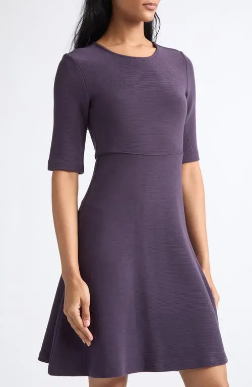 Emporio Armani Aubergin Ottoman Fit & Flare Dress