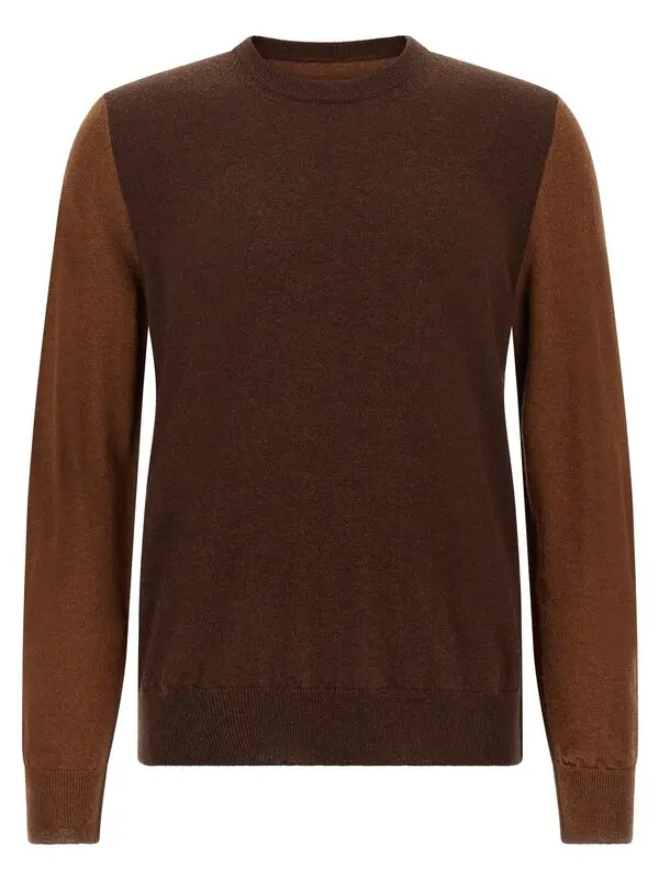 MAISON MARGIELA Two-tone Wool Sweater - Brown