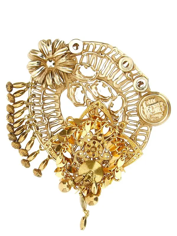 Dries Van Noten Antiqued Brass Brooch - Gold