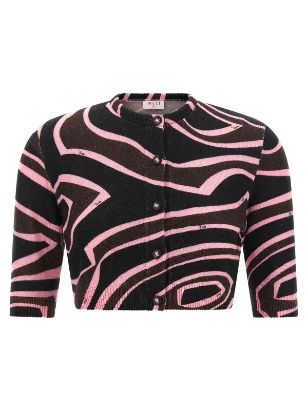 Emilio Pucci Onde' Cropped Cardigan - Pink