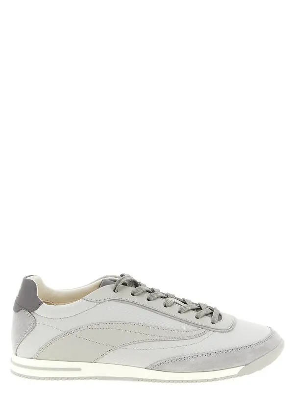 Brunello Cucinelli Techno And Nubuck Fabric Sneakers - Gray